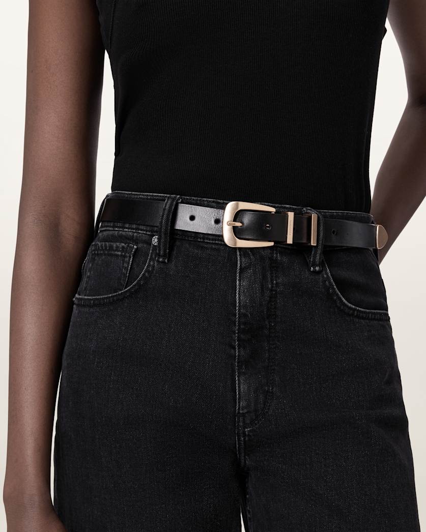 Tess Skinny Leather Belt Black | ALLSAINTS US
